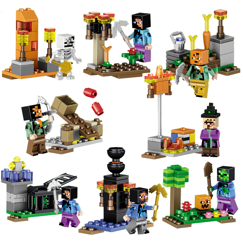 ZESTAW figurek figurki MINECRAFT klocki 16 szt. - 7137906231 ...
