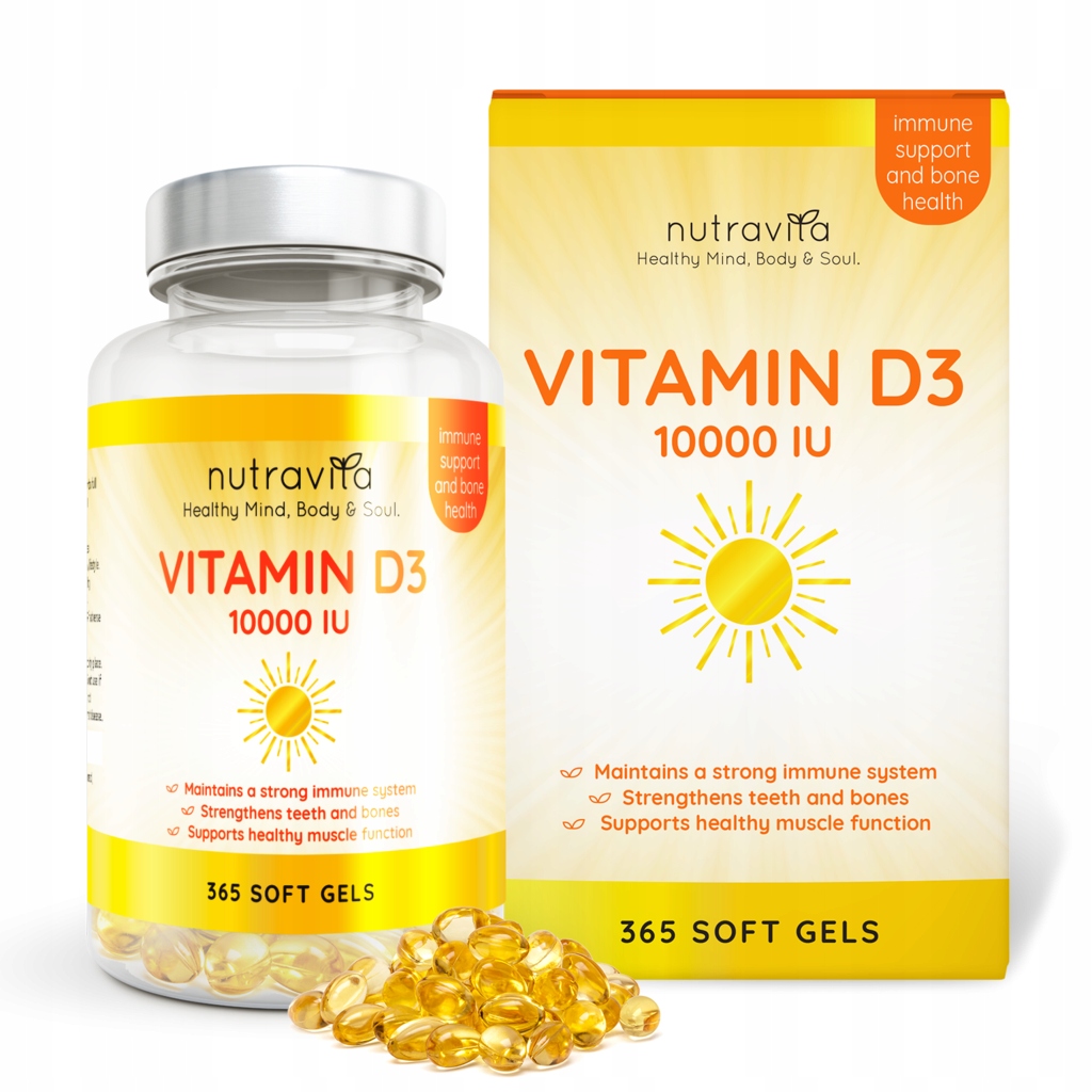 WITAMINA D3 10000 IU aż 365 kapsułek NUTRAVITA !!! - 7738533310 ...