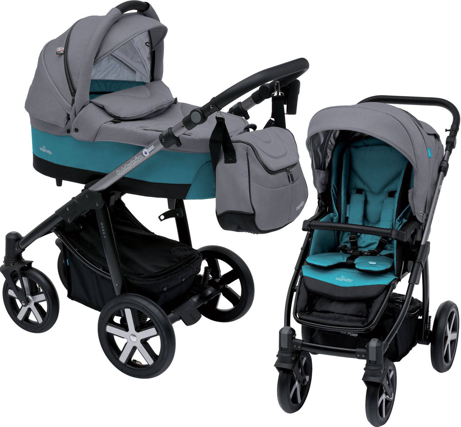 Wózek 2w1 Baby Design Husky+WINTER +Mufki+Śpiwór - 7181807391 ...