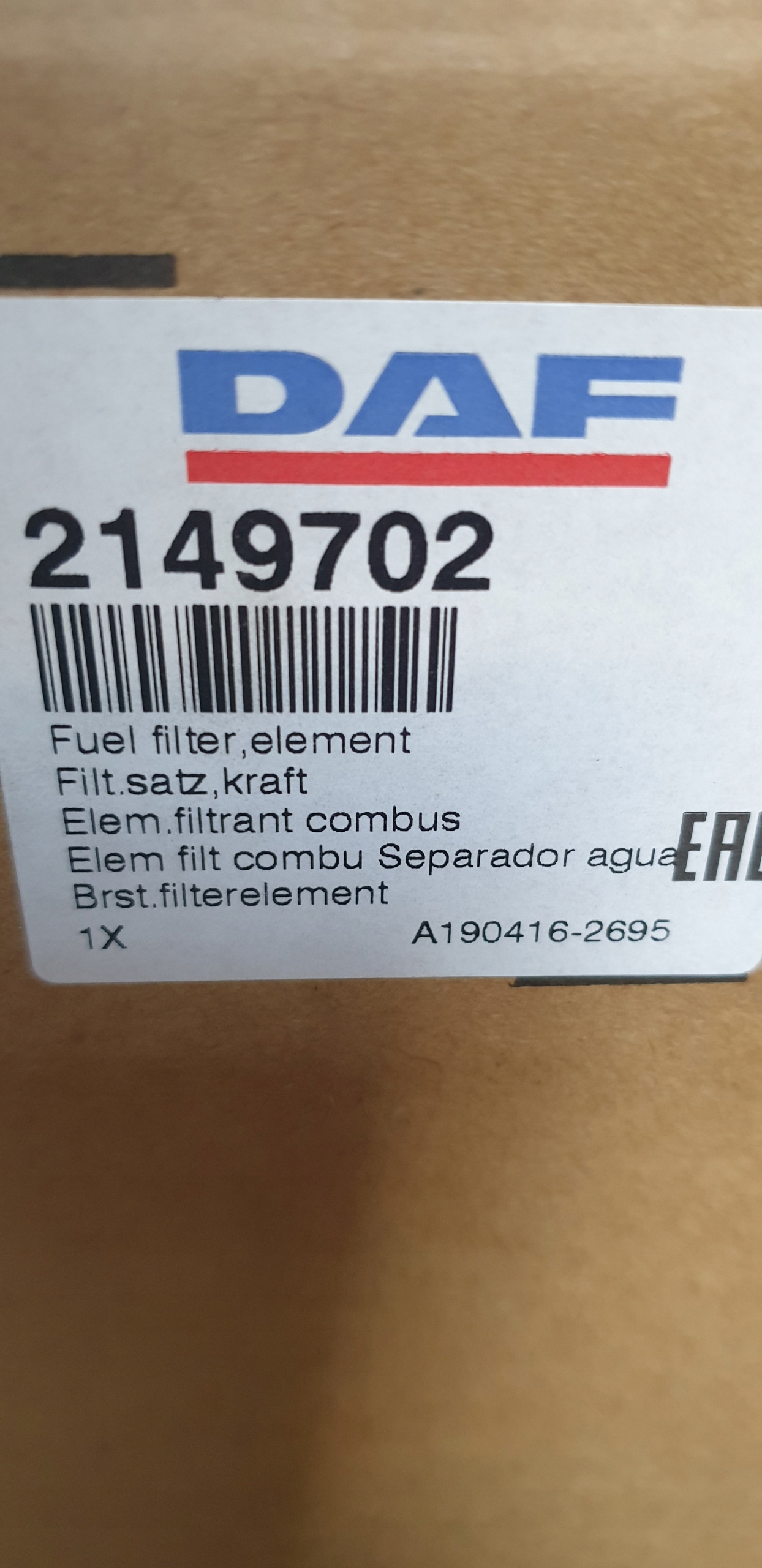 Daf XF 106 CF Separator Paliwa zestaw 2149702 - 8192561980 - oficjalne ...