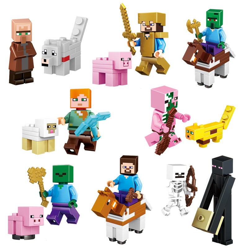 ZESTAW figurek figurki MINECRAFT klocki 16 szt. - 7188557393 ...