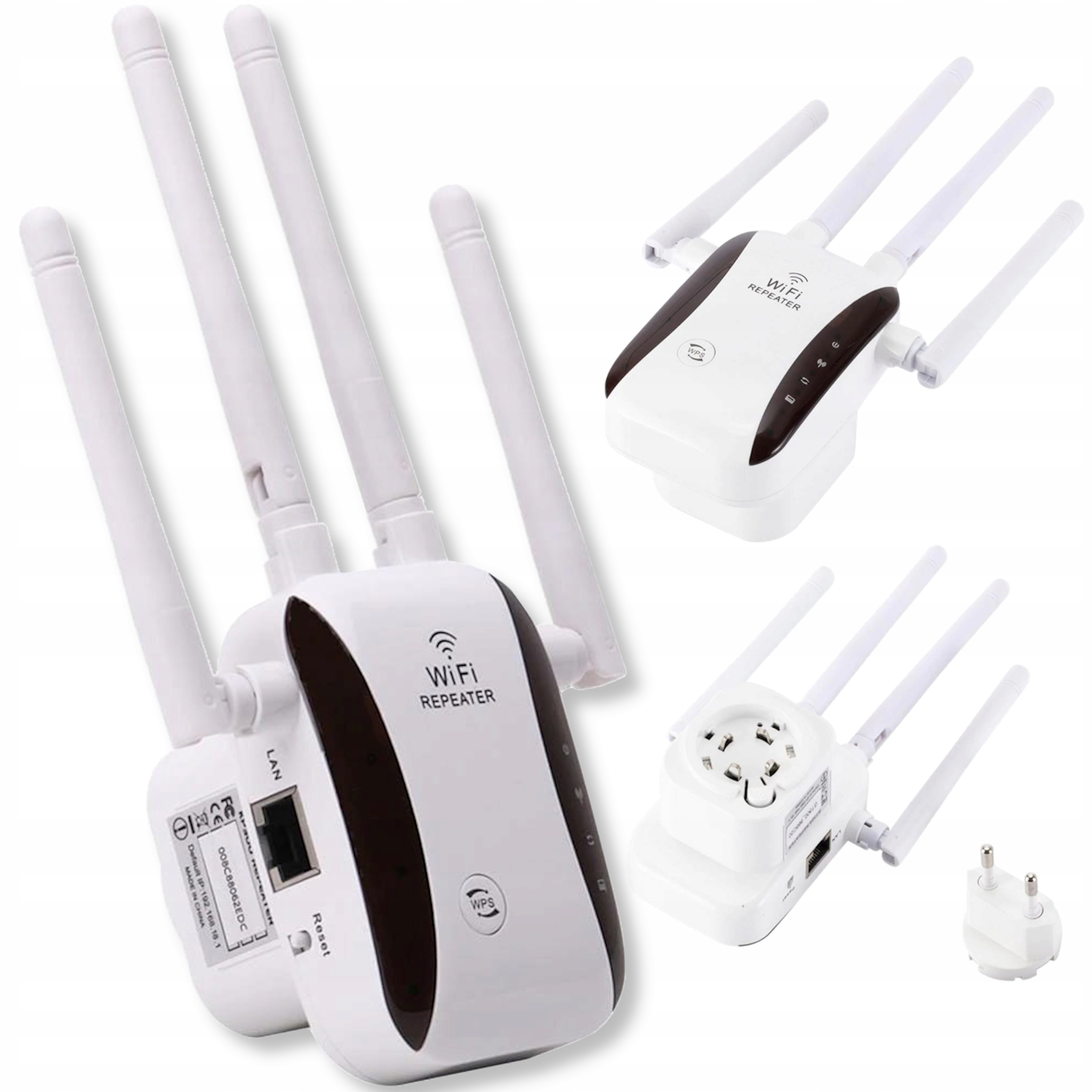 Wzmacniacz sygnału WIFI Repeater LAN 300Mbps RJ45 4 anteny Range ...