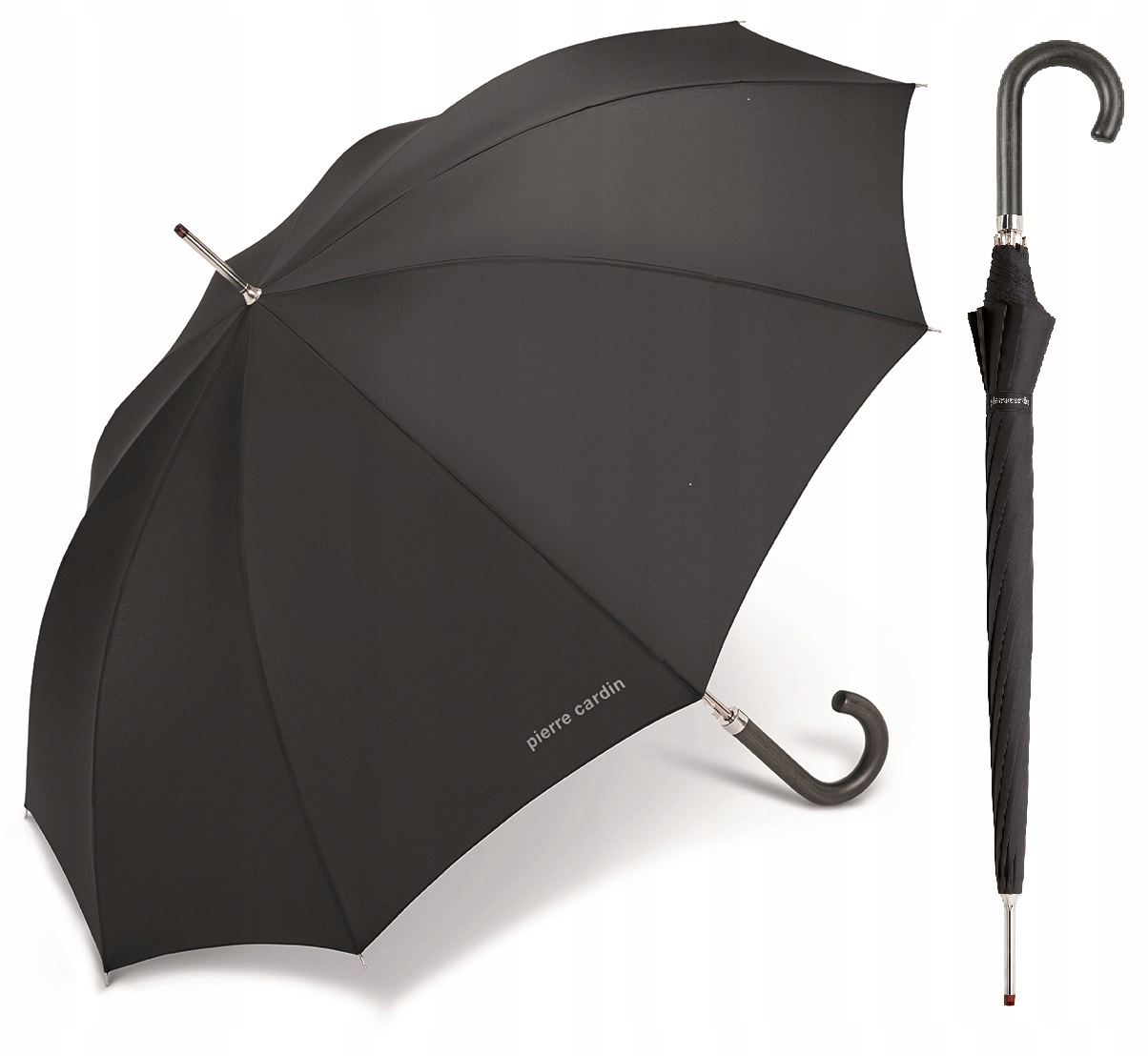 PARASOL PARASOLKA MĘSKA DAMSKA PIERRE CARDIN DŁUGA CZARNA JAKOŚĆ ...
