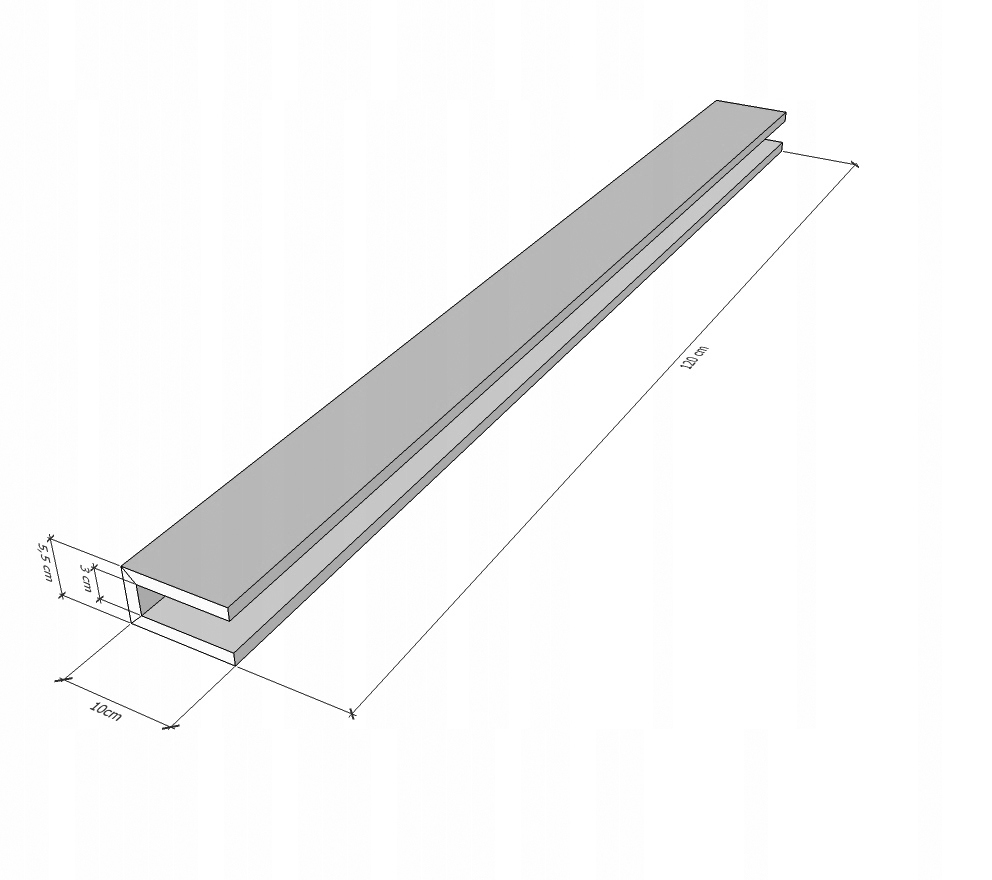 PÓŁKA SPG z PŁYTY GK GOTOWY PROFIL U 120x10cm • Cena, Opinie • Sufity ...
