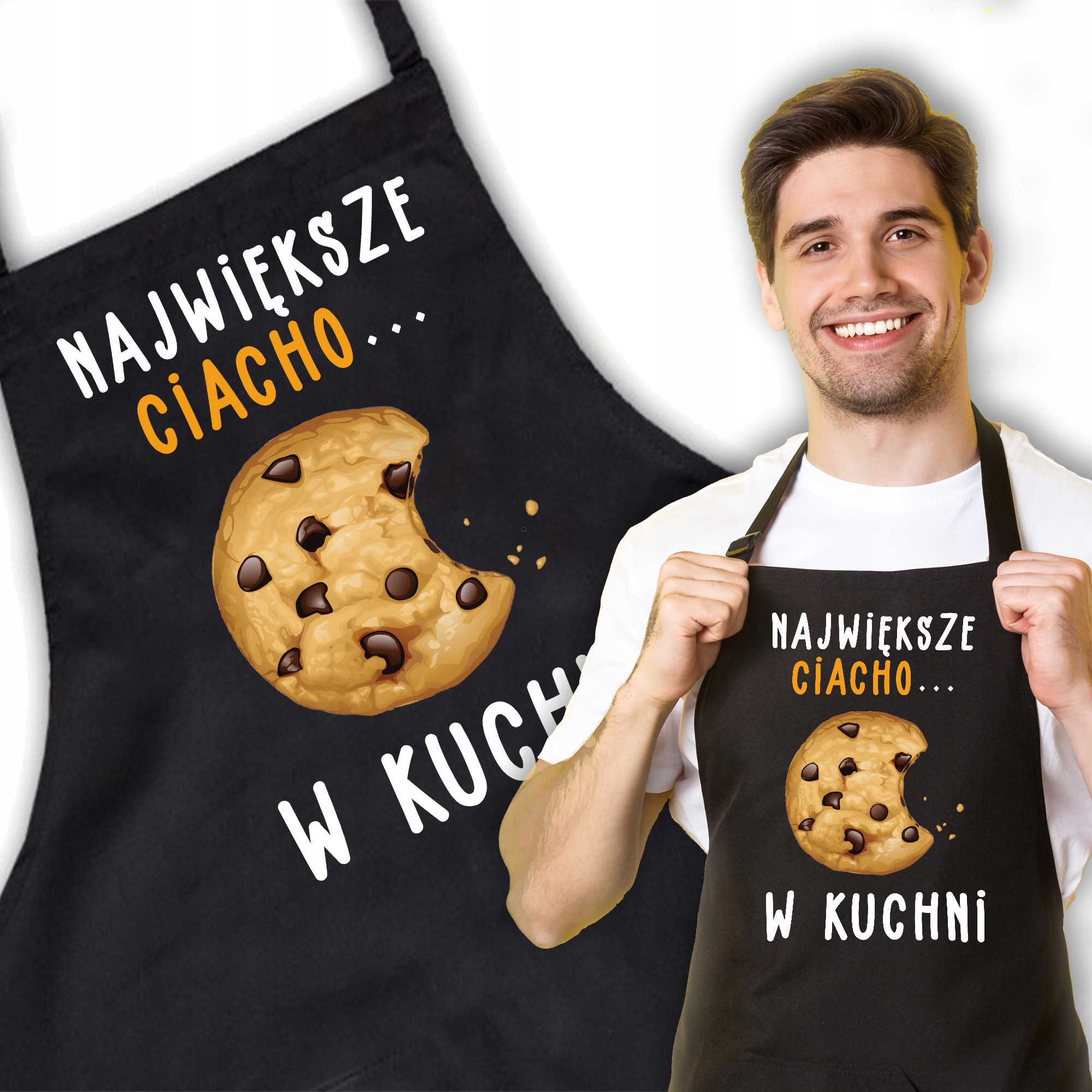 Fartuch Czarny Na Walentynki NAJWIĘKSZE CIACHO Wz (5903332365111 ...