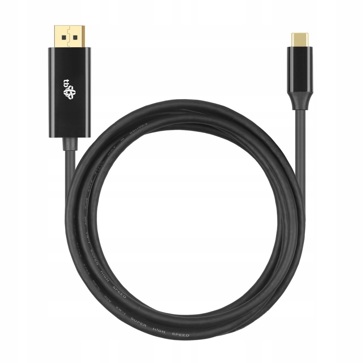Kabel TB USB Type-C – DisplayPort 2m czarny - Sklep, Opinie, Cena w Allegro