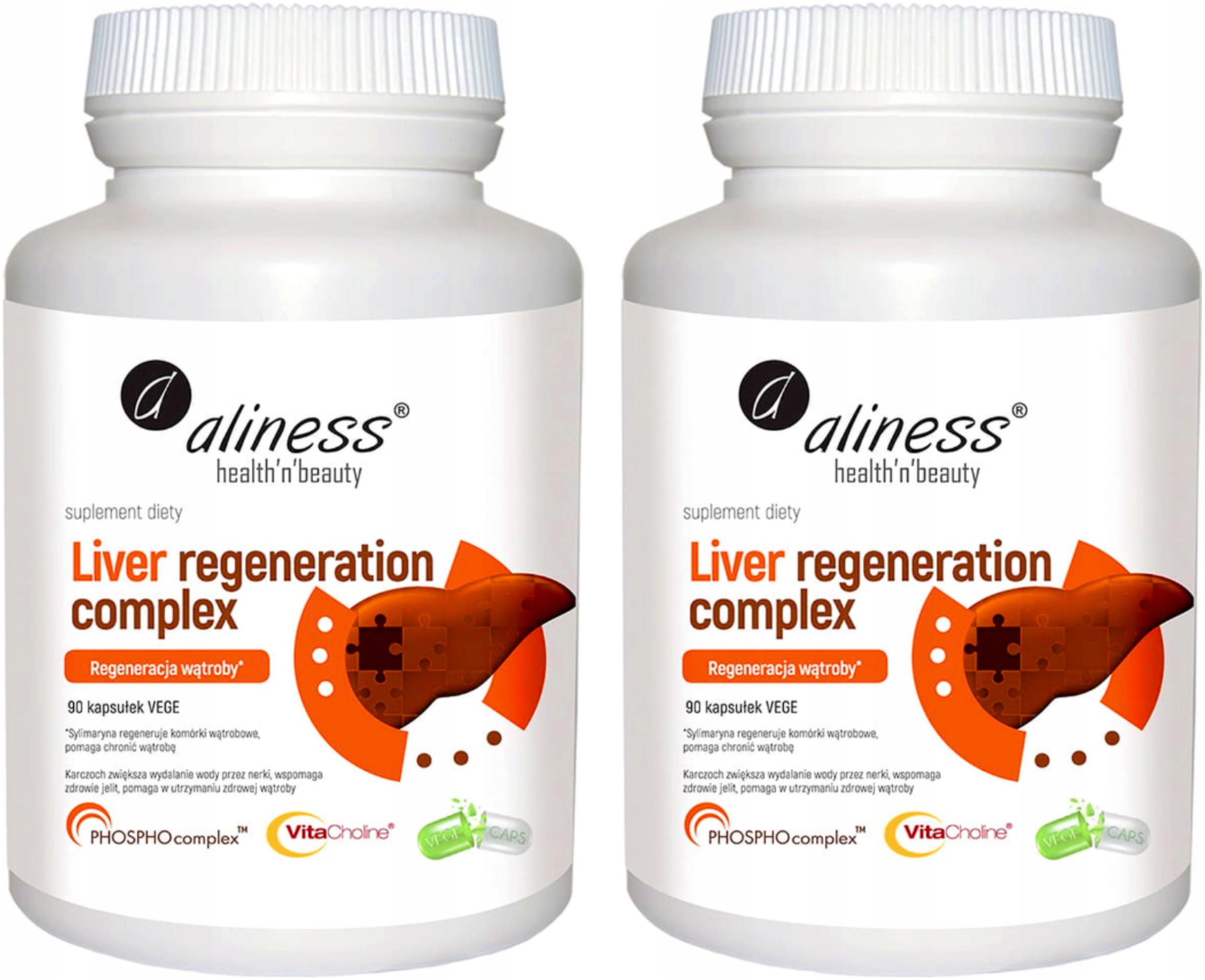 Suplement diety Aliness Liver regeneration complex 90 kapsułek ...
