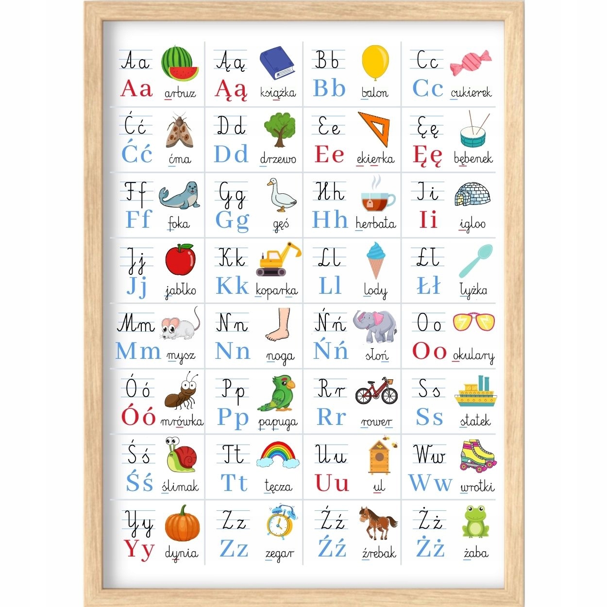 PLAKAT EDUKACYJNY ALFABET 30x40 LITERY TABLICA • Cena, Opinie • Obrazki ...