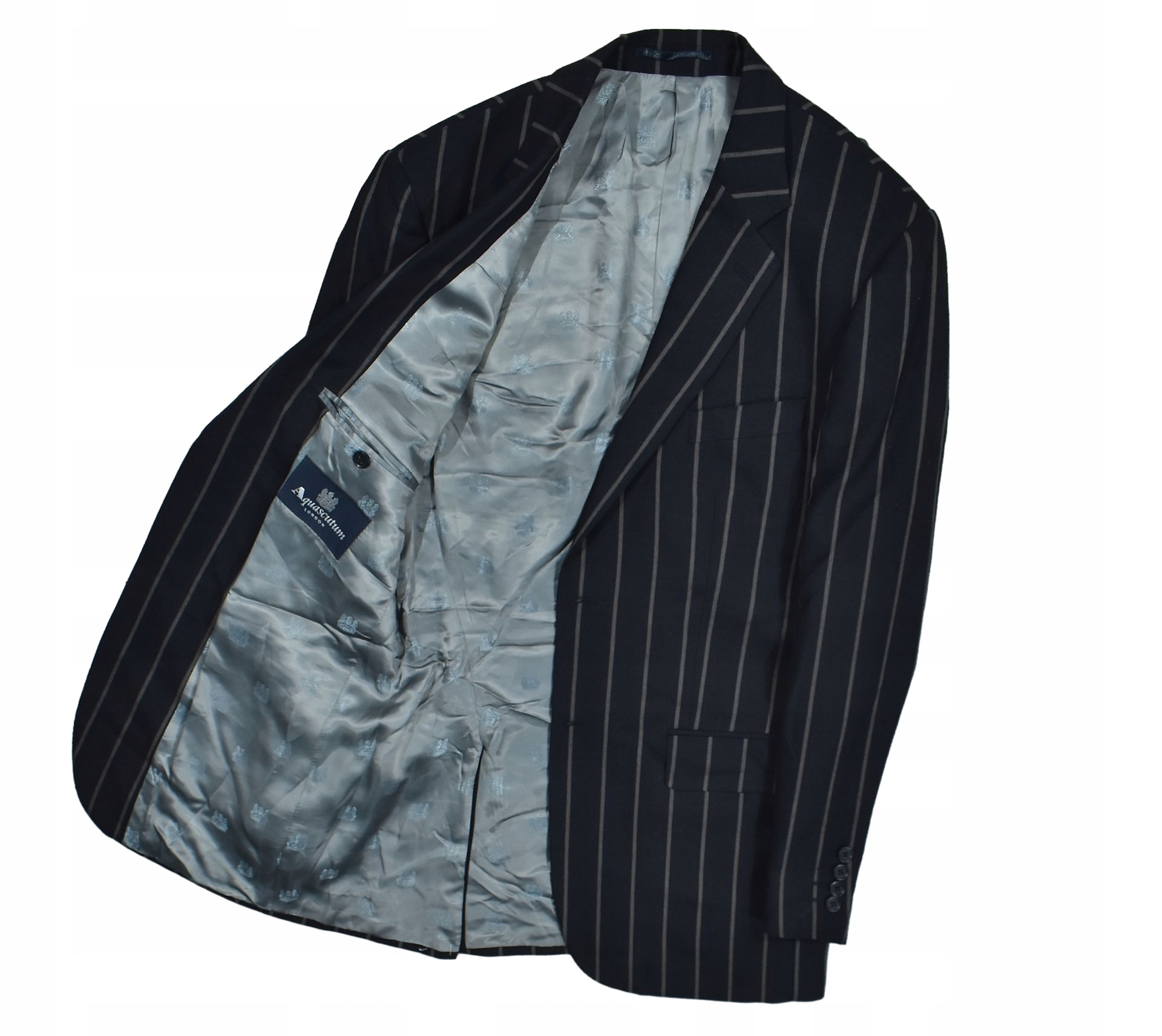 AQUASCUTUM Wełniana Marynarka w Paski 42R / 52 14665181926 - Allegro.pl