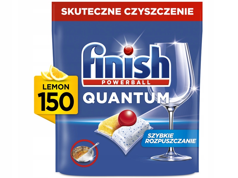 Kapsułki do zmywarki FINISH Powerball Quantum All in 1 Lemon - 150 szt ... Kapsułki do zmywarki FINISH Powerball Quantum All in 1 Lemon - 150 szt ...