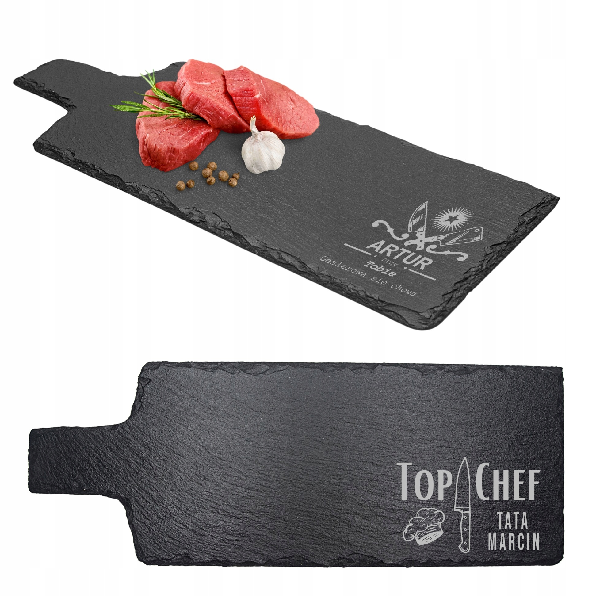 DESKA KAMIENNAZ RĄCZKĄ GRAWEROWANA DO SUSHI STEKÓW INDYWIDUALNY GRAWER ...