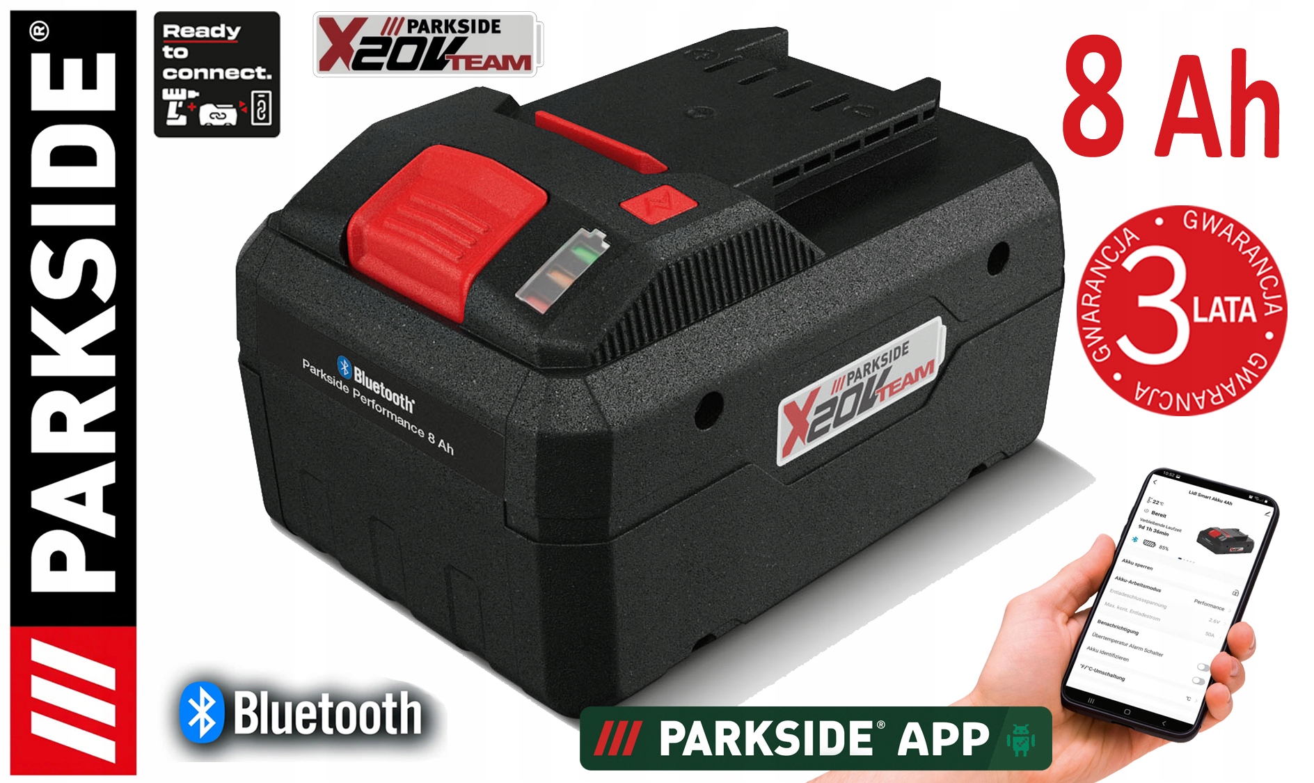 Akumulator PARKSIDE Performance 8Ah PAPS 208 A1 Li-Ion Gwaranc3L Paragon (4055329074689) • Cena ...