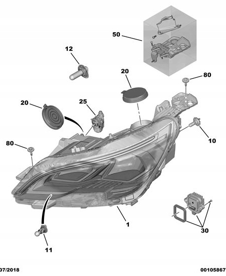 1607972880 - ДВИГАТЕЛЬ РЕГУЛИРОВКИ ЛАМПЫ PEUGEOT 3008 II 16- купить на ...