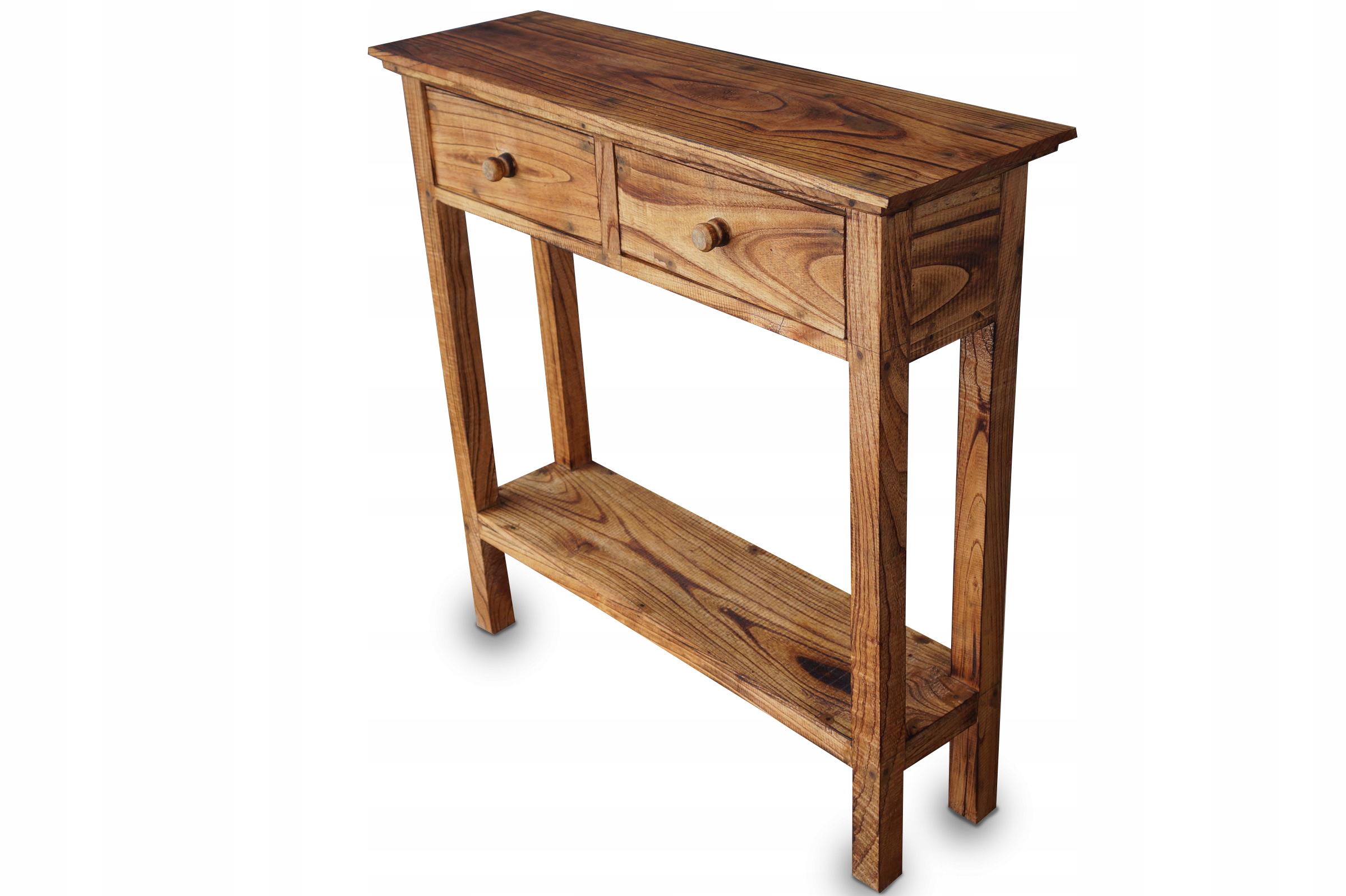 DREWNIANA KONSOLA Z SZUFLADAMI 80 CM HANDMADE SOSNA JAWAJSKA (03 ...