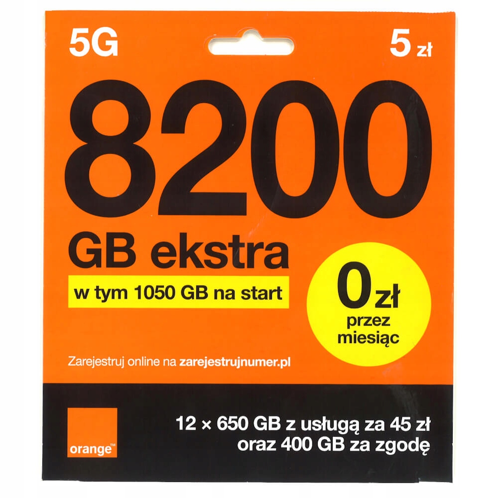 Starter Orange Karta SIM Card FREE 5PLN 6GB - Sklep, Opinie, Cena w Allegro