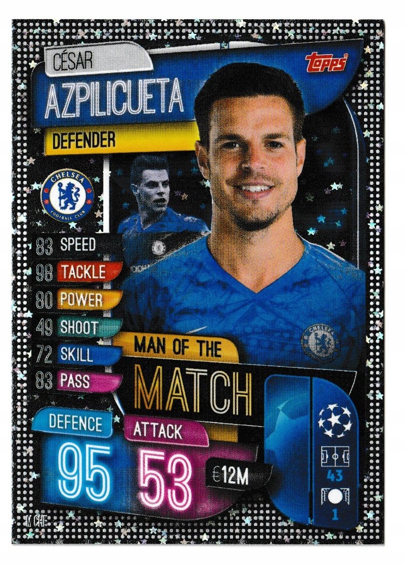 2019 2020 CHAMPIONS LEAGUE MAN OF THE MATCH Azpilicueta CHELSEA M CHE ...