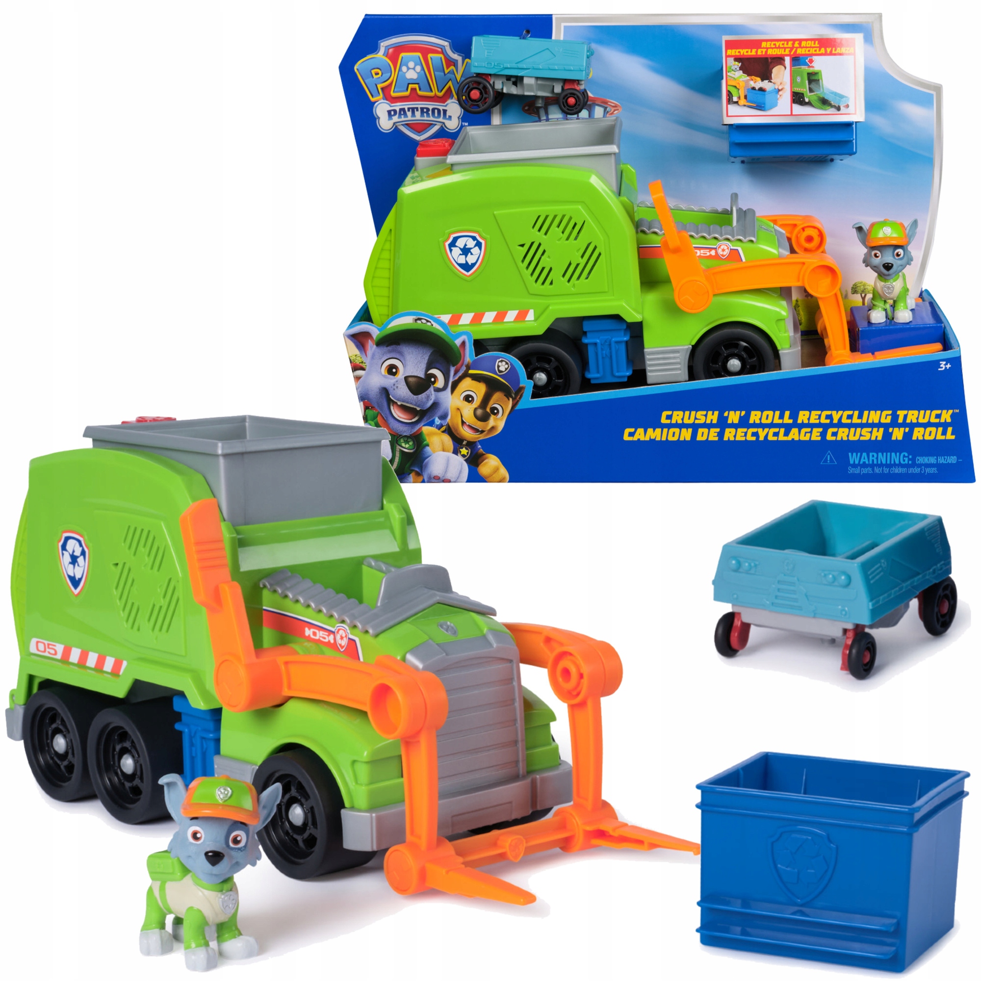 PSI PATROL ROCKY ŚMIECIARKA POJAZD RATUNKOWY DELUXE Z FIGURKĄ I ...