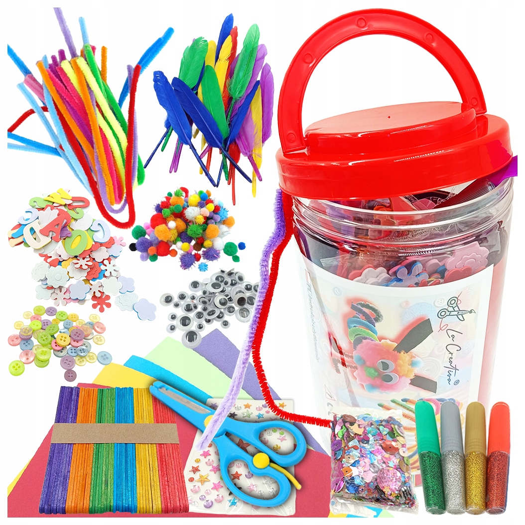 ZESTAW KREATYWNY PLASTYCZNY DZIECI 1350el. PREZENT NA WAKACJE HQ ...