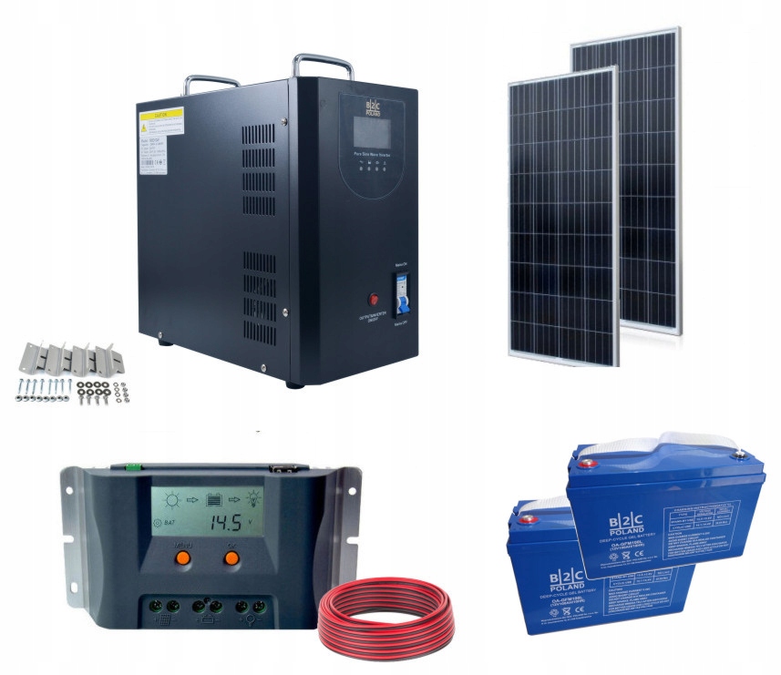 Zestaw solarny elektrownia Off-grid 2000VA 2000Wh PV360 2xGel za 4495 ...