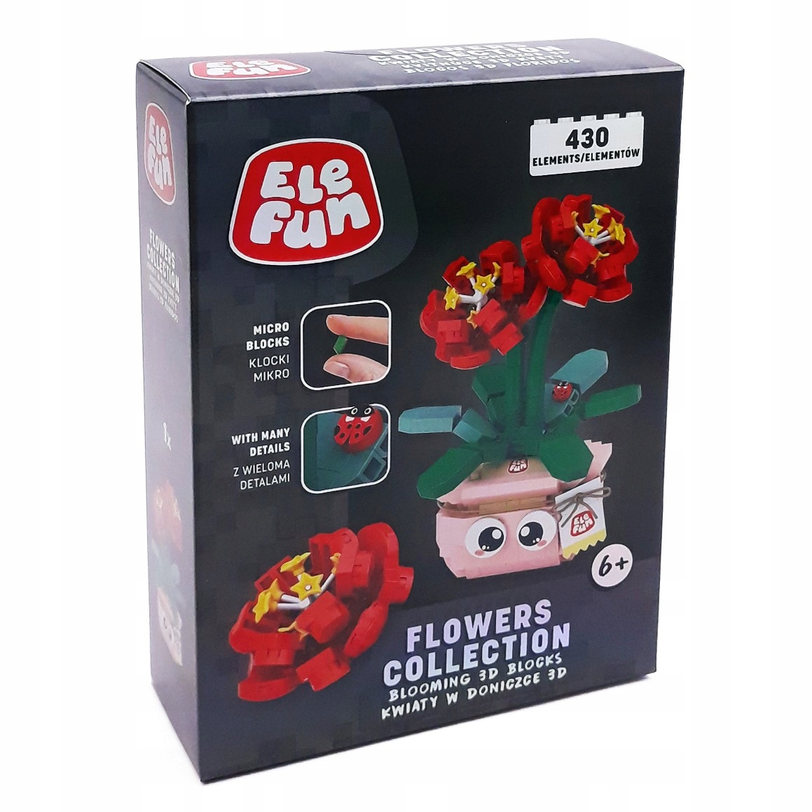 KLOCKI ELEFUN FLOWERS Micro klocki KWIATY W DONICZCE 3D 430 elementów ...