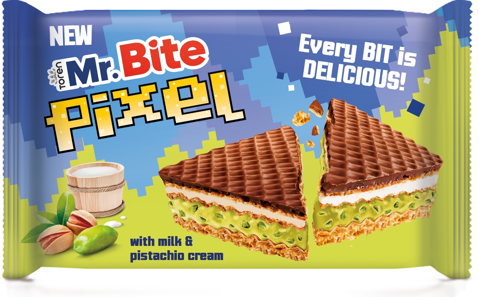 Mr. Bite - PIXEL with Pistachio Cream Wafers 28g (8697439308528) • Cena, Opinie • Wafelki ...