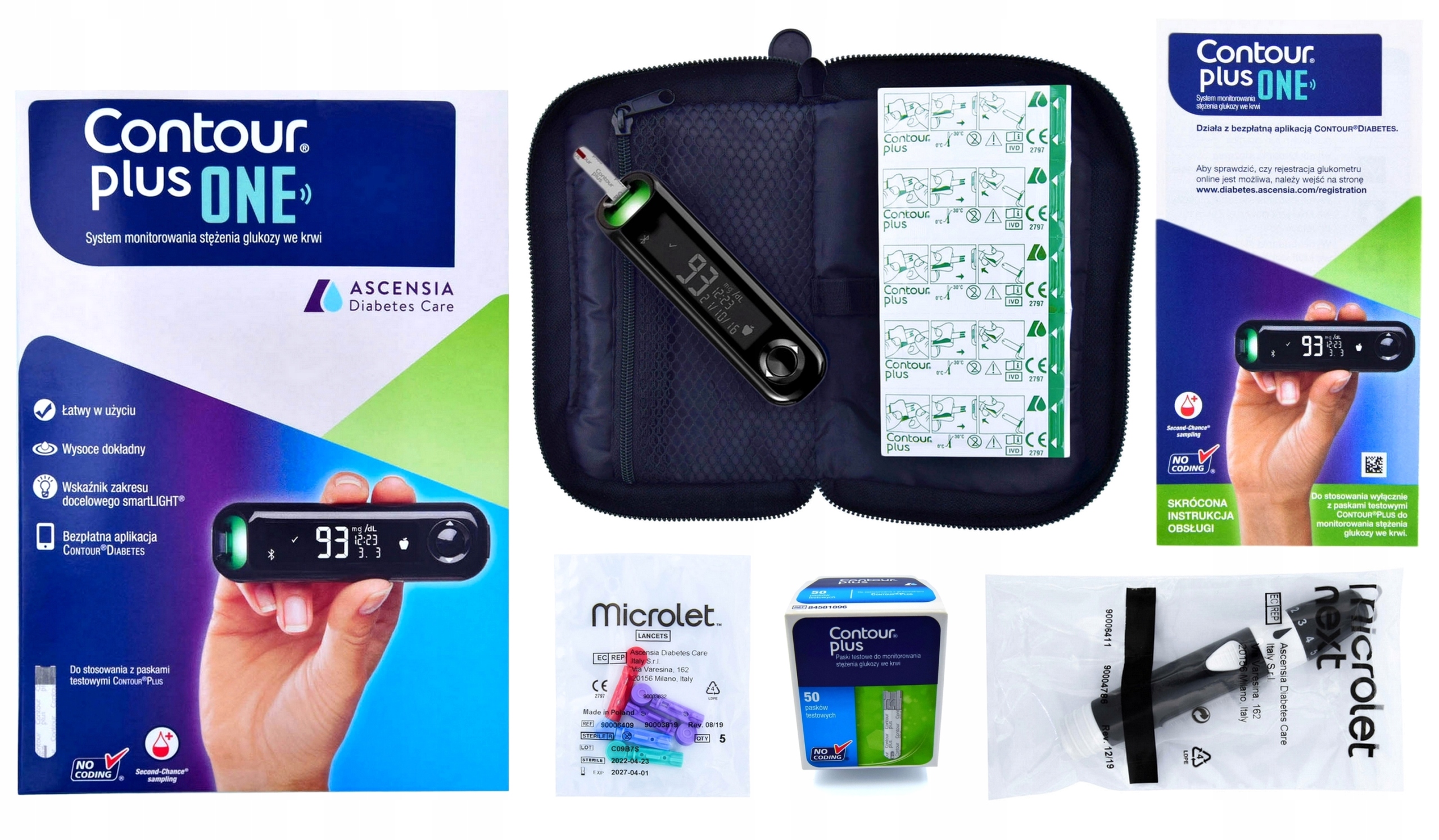 GLUKOMETR CONTOUR PLUS ONE + 55 PASKI + 55 LANCETY (5016003784200 ...