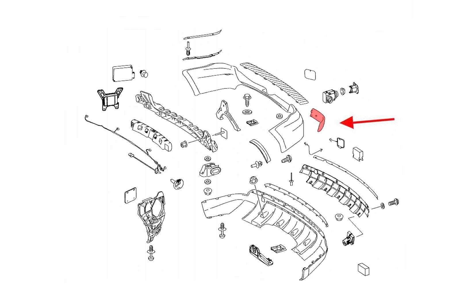 A1648200374 - Mercedes ML W164 левый задний бампер отражатель купити на ...