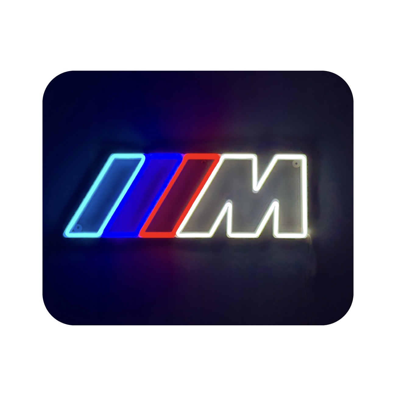 NEON LED BMW M-POWER LOGO DEKORACJA ŚCIENNA DO GARAŻU BIURA POKOJU 57CM ...