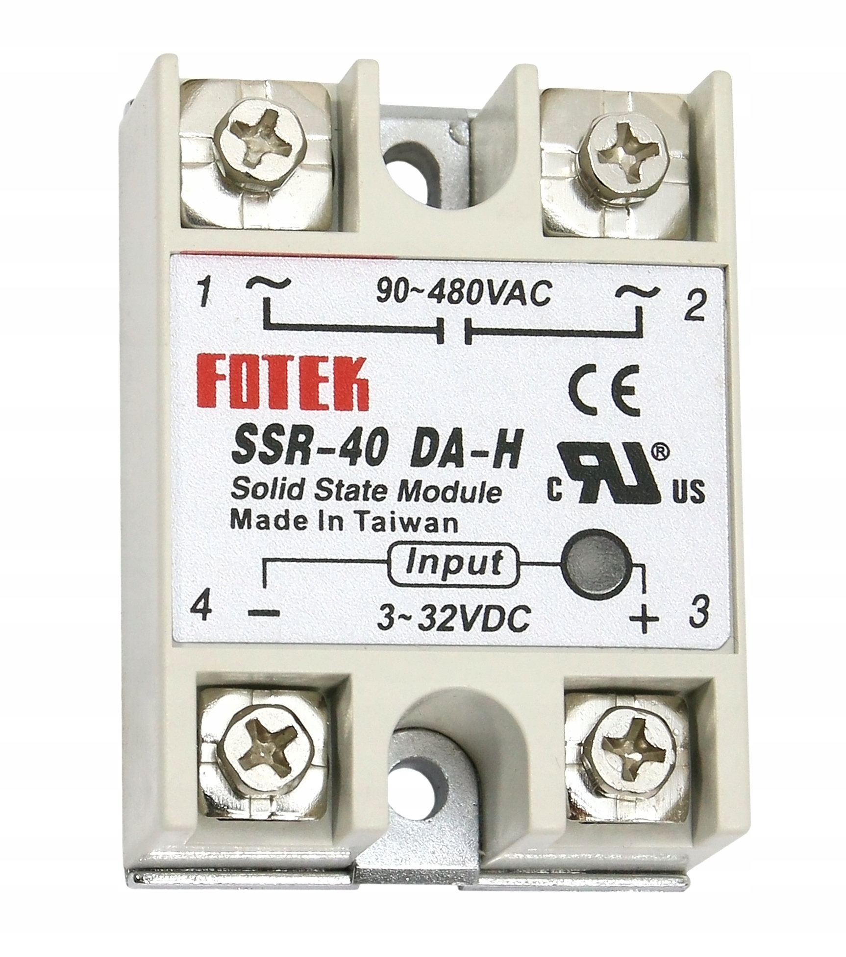 POLOVODIČOVÉ RELÉ SSR 40A DC AC 3-32VDC 90-480VAC FOTEK SSR-40DAH za 208 Kč - Allegro