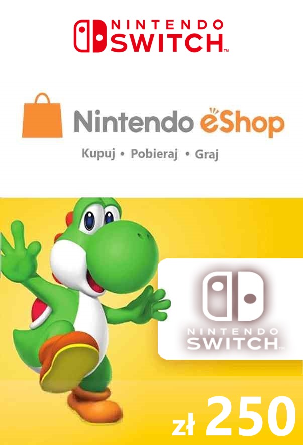 Nintendo 250zł Switch eShop Karta podarunkowa Kod Prepaid 7553515924 ...