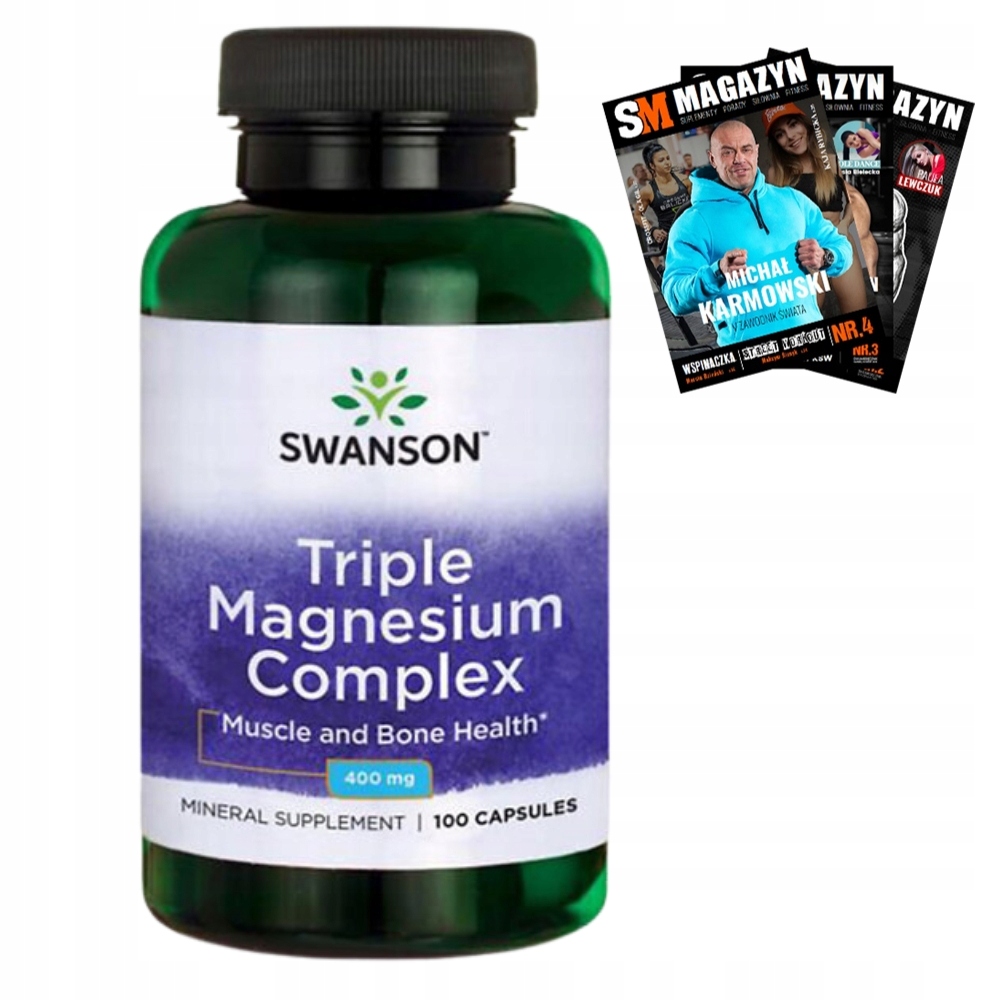 SWANSON TRIPLE MAGNESIUM COMPLEX 100 kaps ODPORNOŚĆ PAMIĘĆ WZROK (0087614018089) • Cena, Opinie ...
