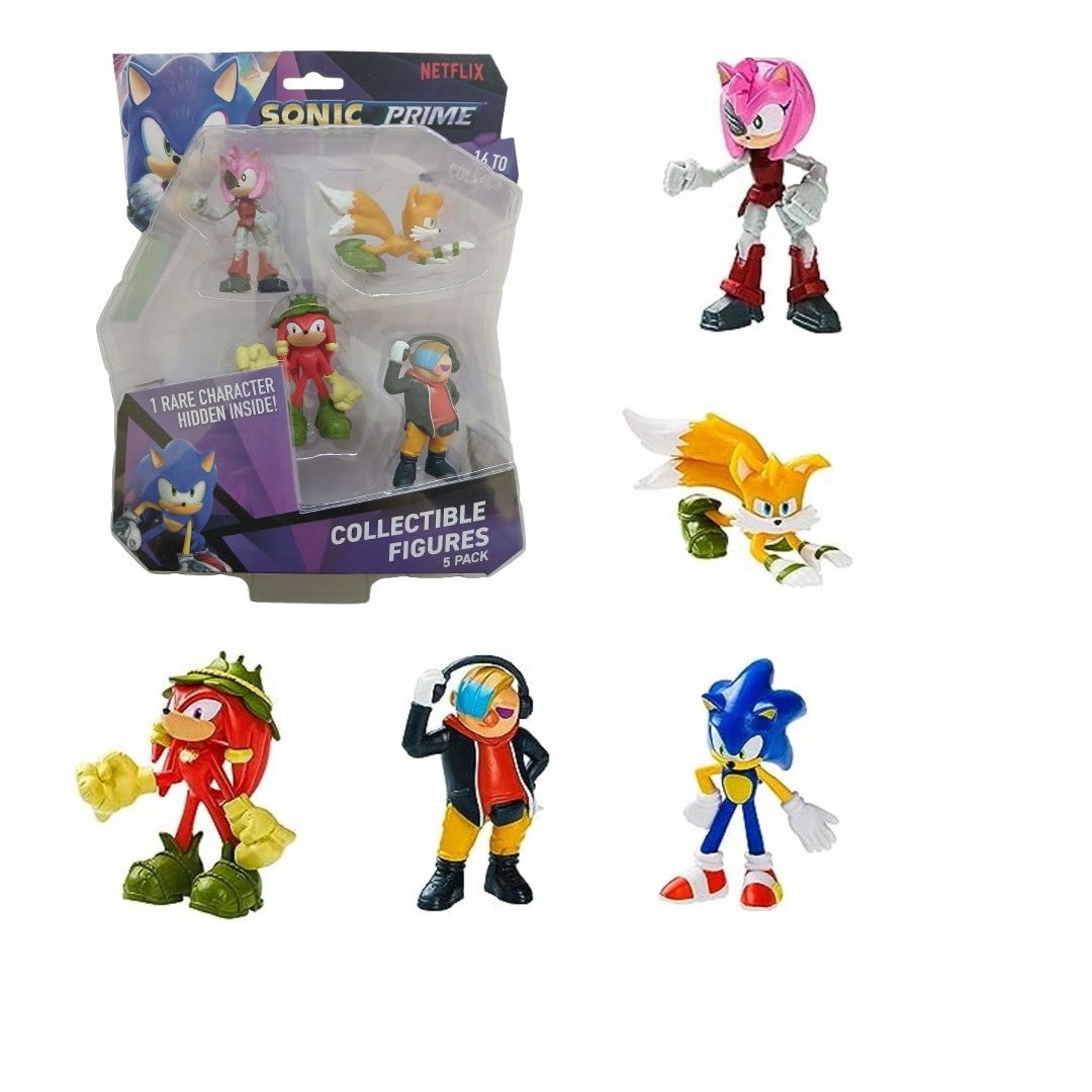 SONIC PRIME ZESTAW FIGUREK 6CM 5-PAK DR DON'T, AMY ROSE, KNUCKLES ...
