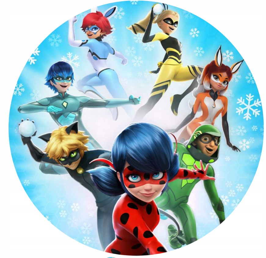 Oplatek na dort Miraculum Beruška a Černá Kočka za 88 Kč - Allegro