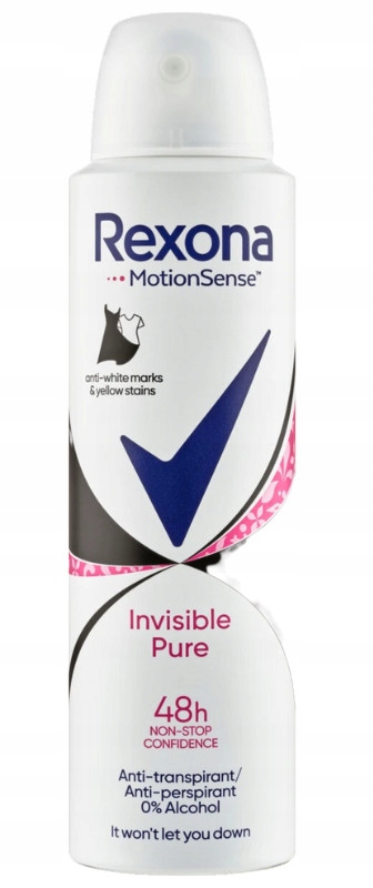 REXONA WOMEN INVISIBLE PURE B/W DEO SPRAY 150ml 15388892623 - Allegro.pl