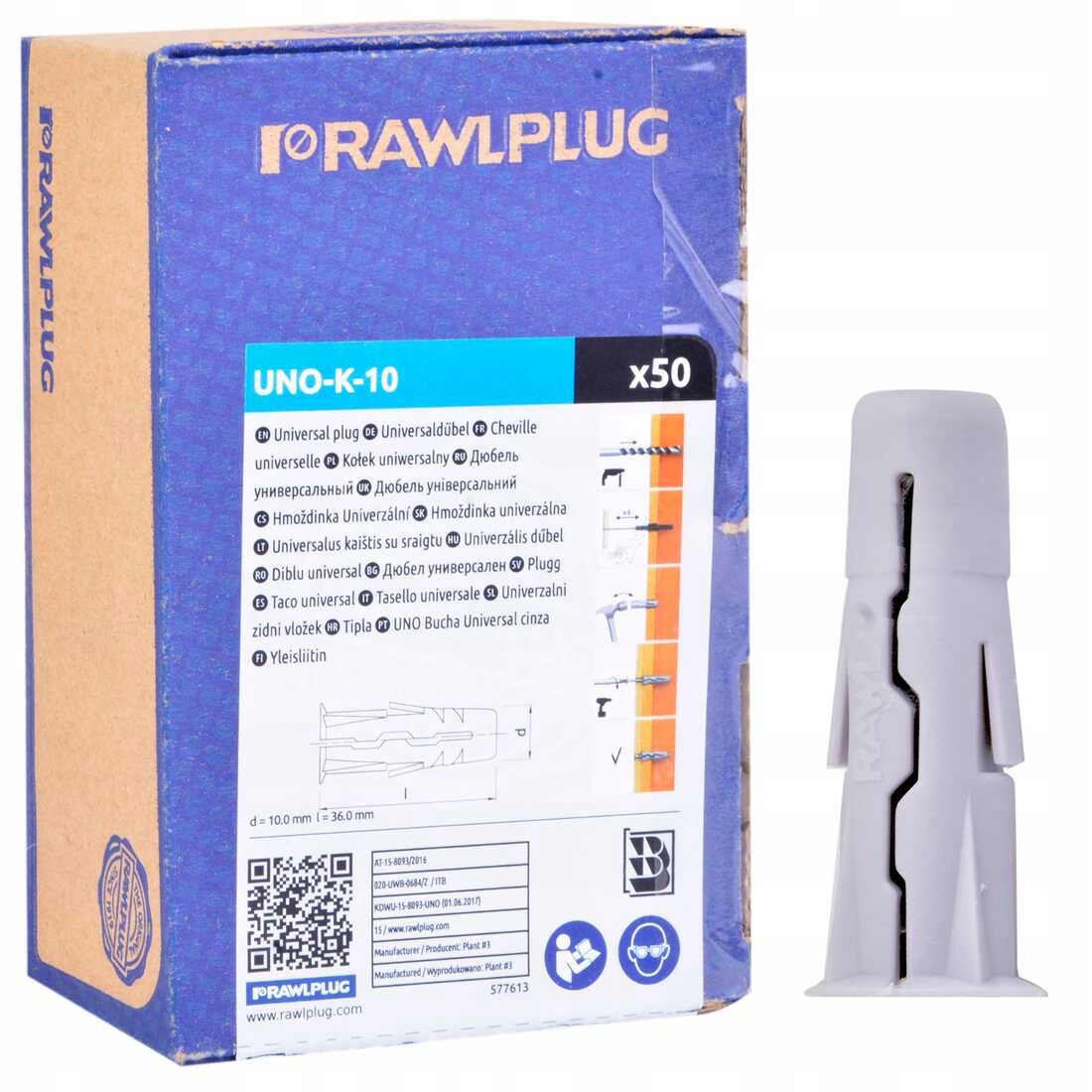 Rawlplug Kołki kołek rozporowy UNO 10x36mm 50szt • Cena, Opinie - Allegro