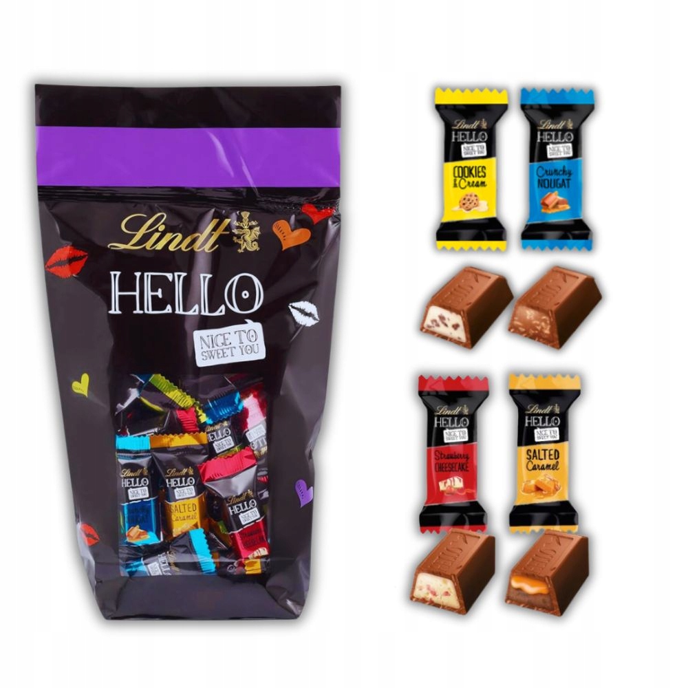 Cukierki Czekoladowe Lindt HELLO Mini STICK LINDOR 600g Praliny Prezent ...