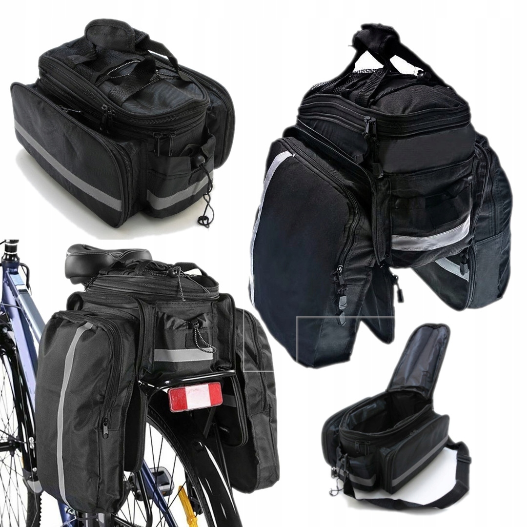 TORBA NA ROWER BAGAŻNIK SAKWA ROWEROWA KUFER SOLIDNA POJEMNA ROZKŁADANA ...