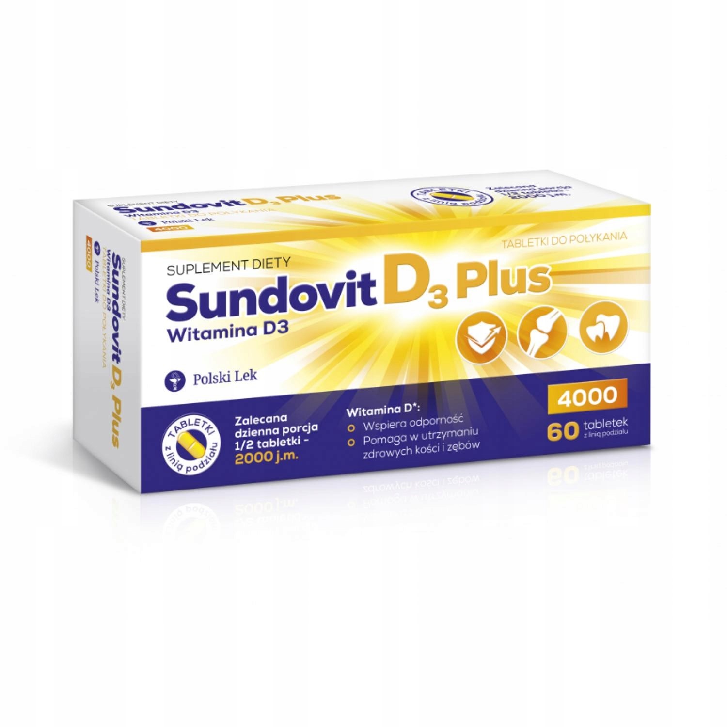 POLSKI LEK Sundovit D3 Plus witamina D3 60 tab (5901785309485) • Cena ...