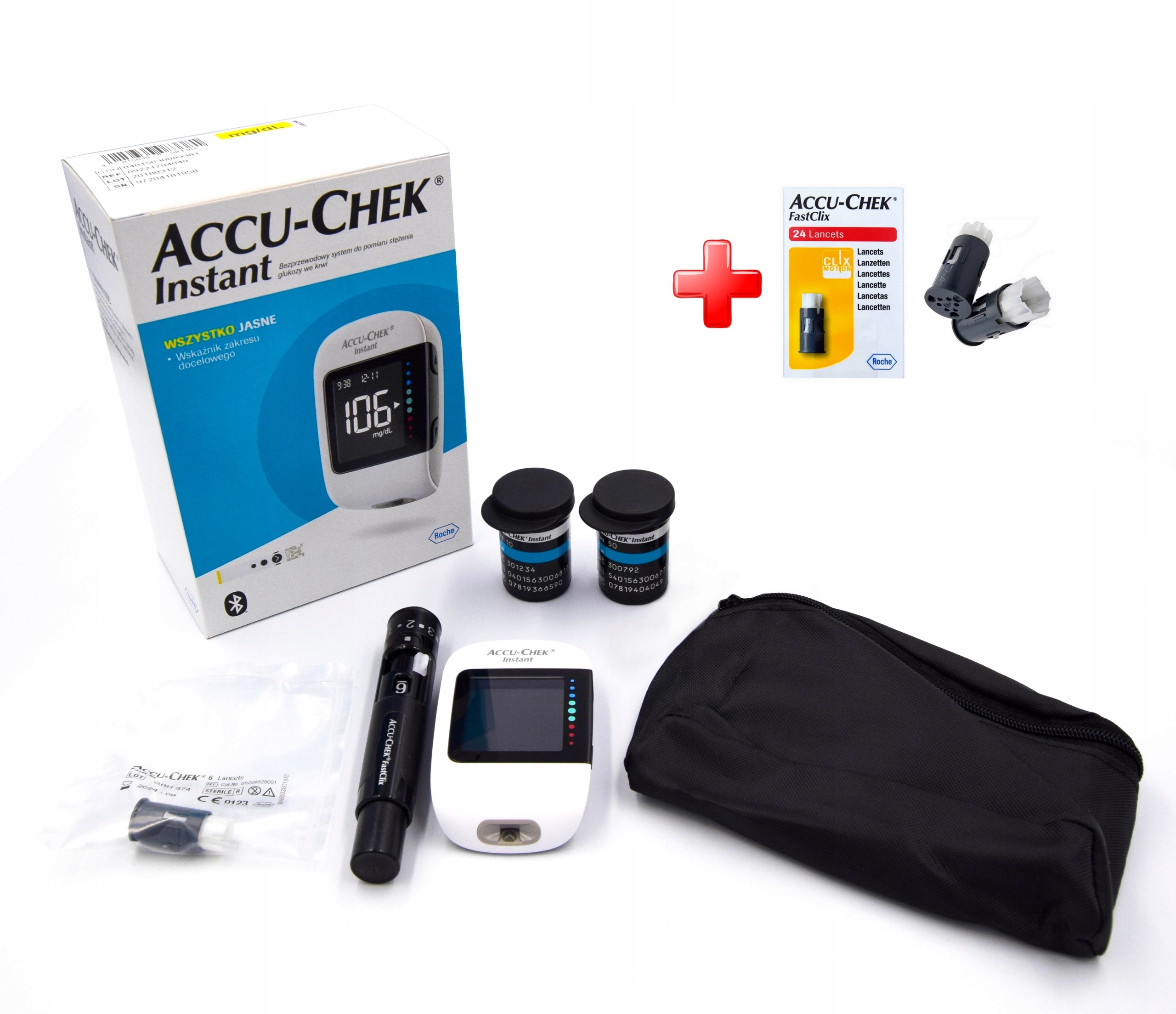 ACCU-CHEK INSTANT + 60 Pasków + 42 Lancety - mg/dl 12952779608 - Allegro.pl