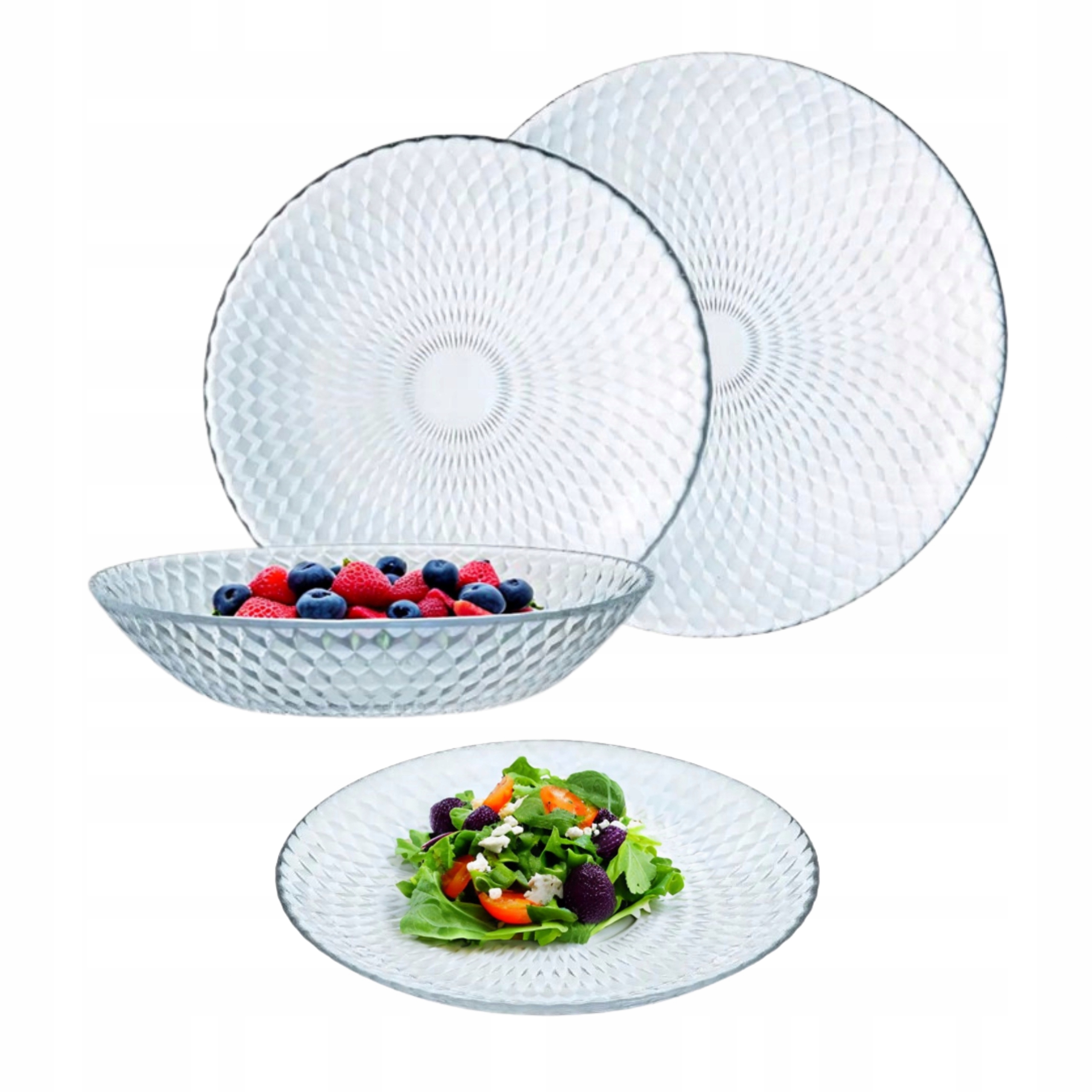 Serwis Obiadowy Talerze Komplet Zestaw 18el LUMINARC PAMPILLE TZ96 ...