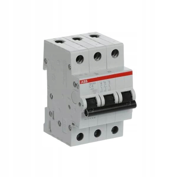 VYPÍNAČ NADPRÚD 3P C 6A 6KA 1ks ABB SH203-C6 2CDS213001R0064 - Allegro