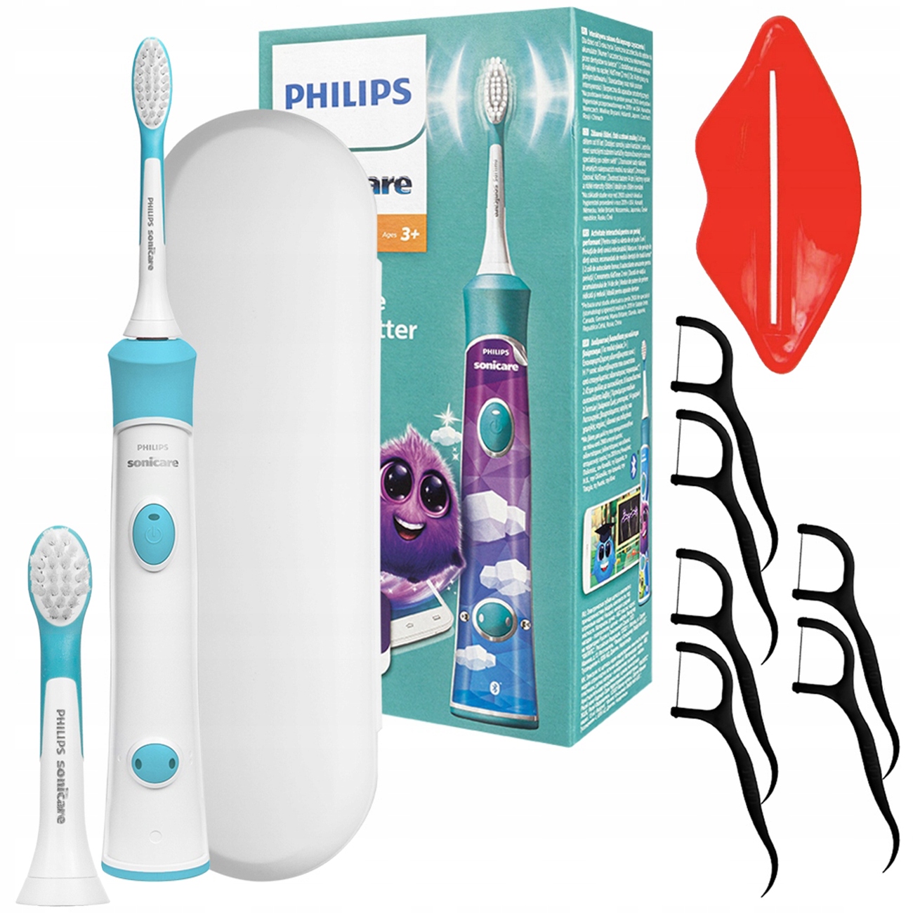 SZCZOTECZKA SONICZNA PHILIPS SONICARE FOR KIDS DLA DZIECI + ETUI DODATKI (8710103770237) • Cena ...