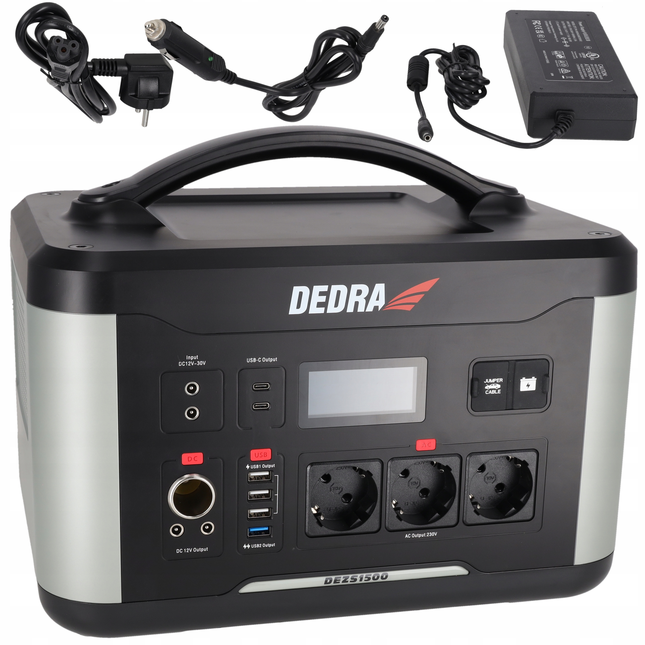STACJA ZASILANIA DEDRA PRZENOŚNA 230V 12V USB USB-C 3000W 55Ah ...