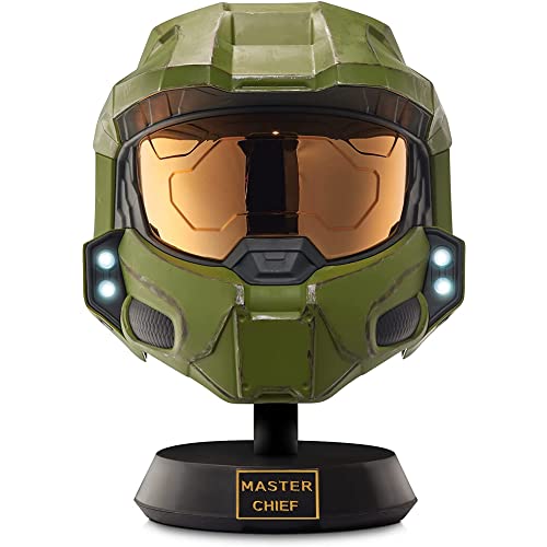 Halo Master Chief Deluxe Helmet with Stand - LED Lights on Each Side ...