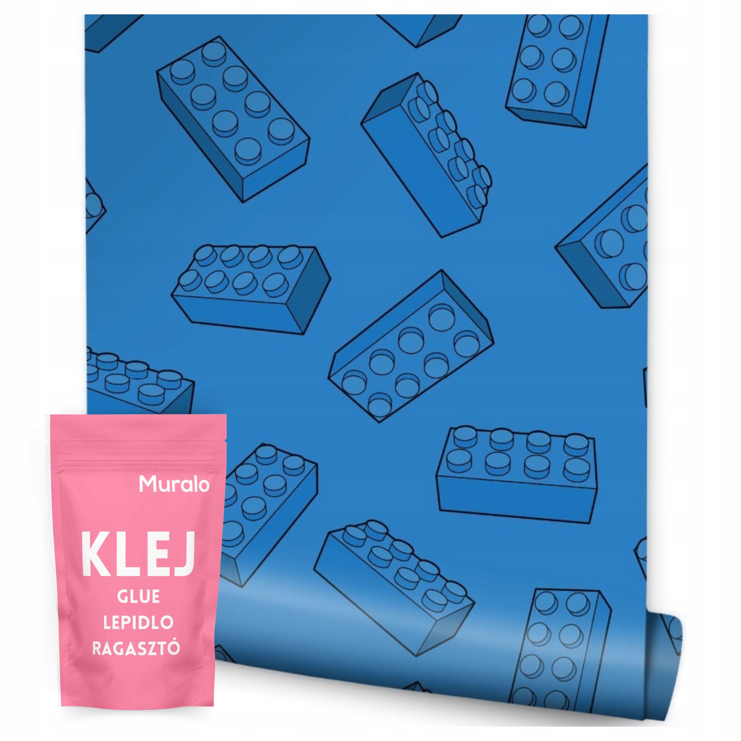 TAPETA NA ŚCIANĘ DLA DZIECI NIEBIESKIE KLOCKI LEGO DLA CHŁOPCA ...