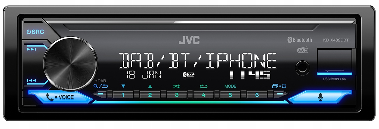 JVC KD-X482DBT Radio samochodowe AUX USB MP3 DAB+ Bluetooth VarioColor - Sklep, Opinie, Cena w ...