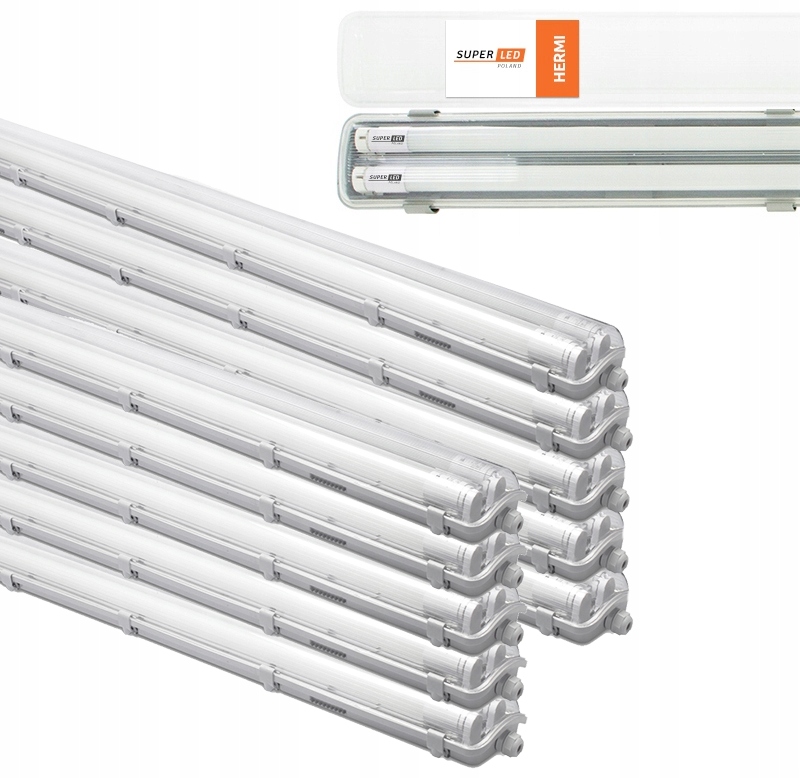 Hermetické svítidlo lampa 120cm + 2x LED zářivky sada do garáže za 2265 ...