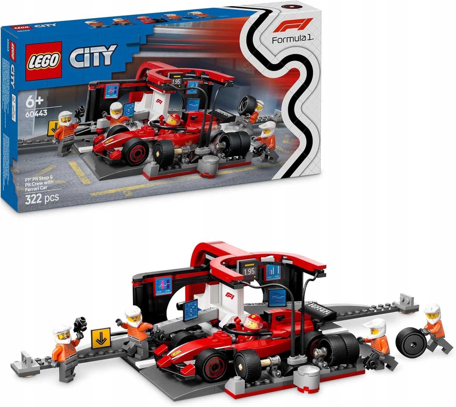 LEGO CITY F1 PIT STOP I MECHANIKA Z BOLIDEM FERRARI (60443) [KLOCKI ...