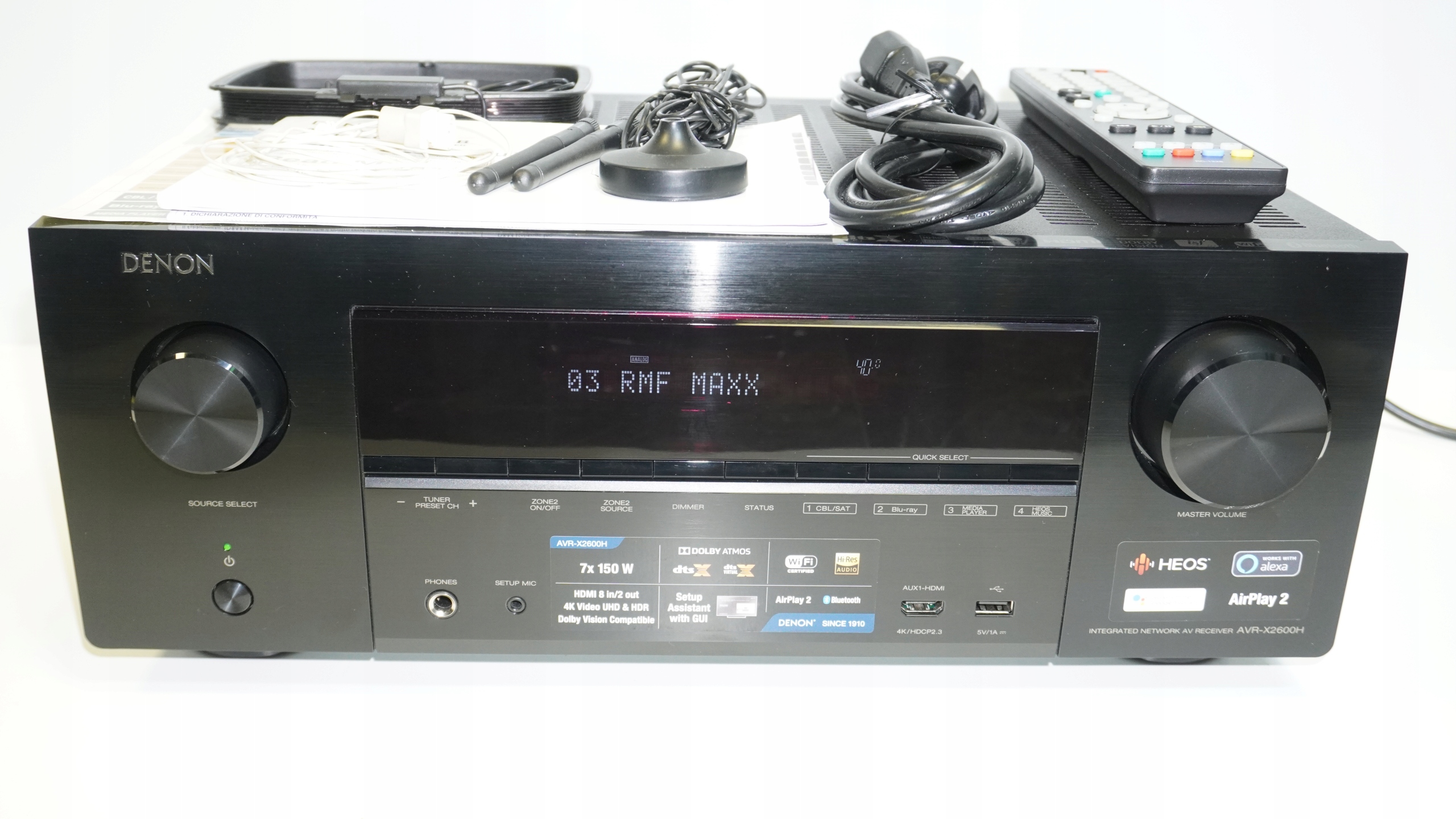 Amplituner DENON AVR-X2600H HDMI ARC 4K HDR ATMOS WiFi BLUETOOTH ...