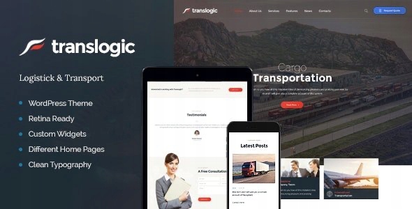 WordPress šablona Translogic Logistics & Shipping za 78.00CZK - Allegro